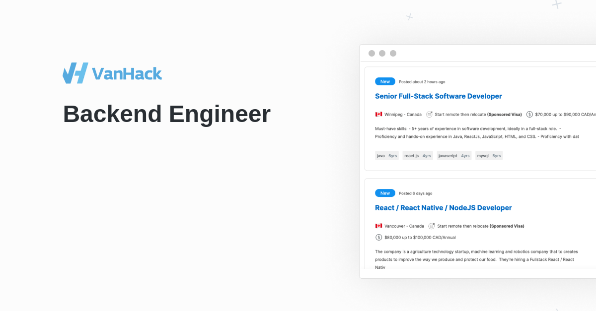 Backend Engineer - VanHack